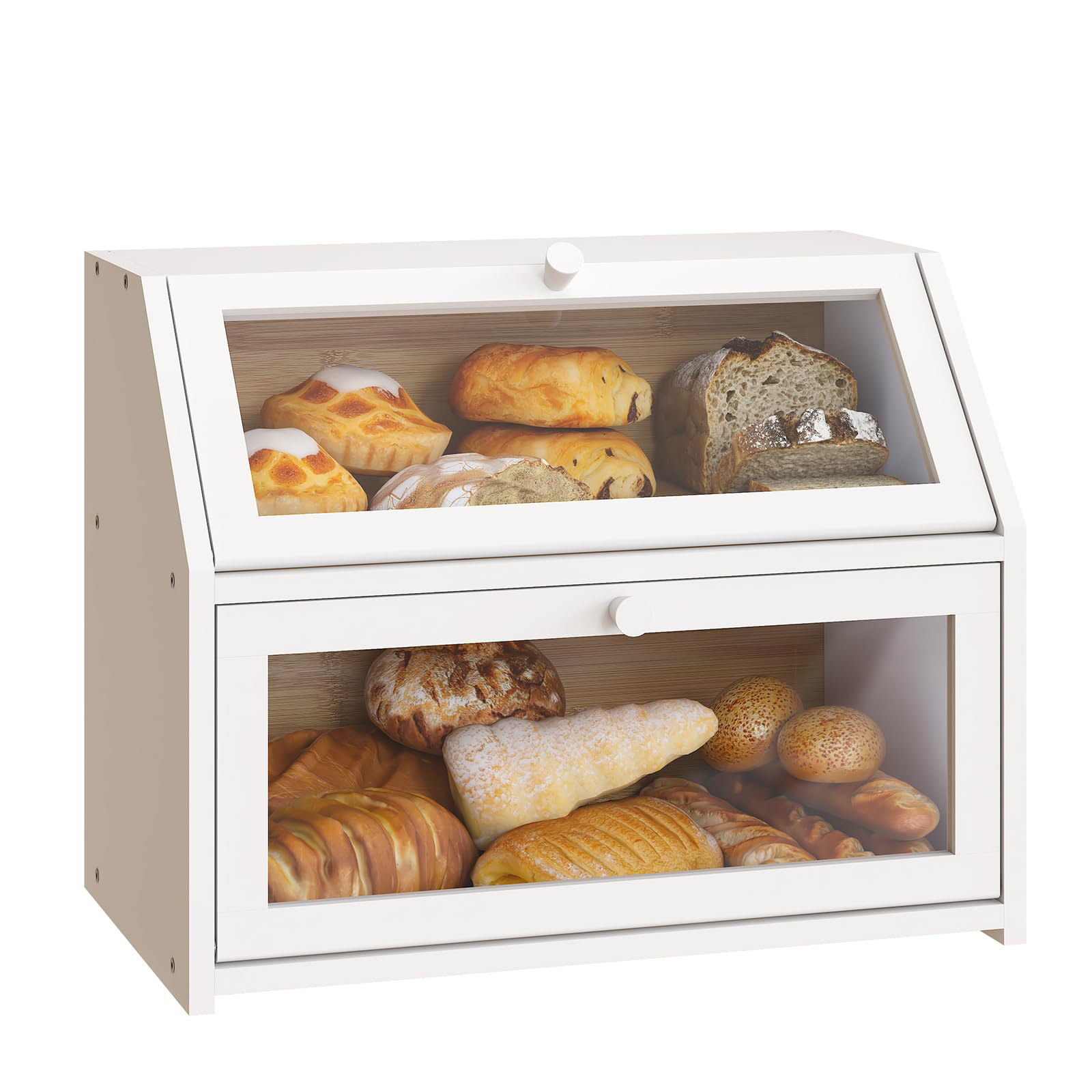 Hokku Designs Farmhouse Bread Box For Kitchen Countertop Bread Box ...