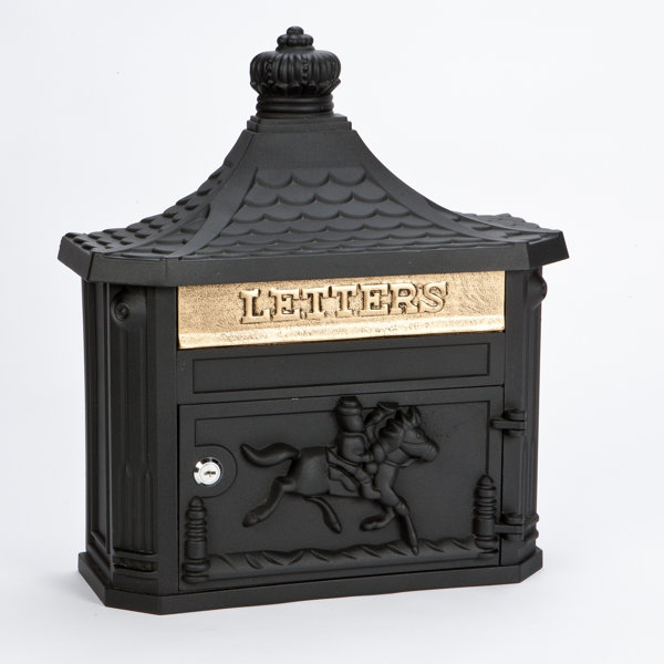 Astoria Grand CAST ALUMINIUM WALL HANGING POST BOX IN BLACK | Wayfair.co.uk