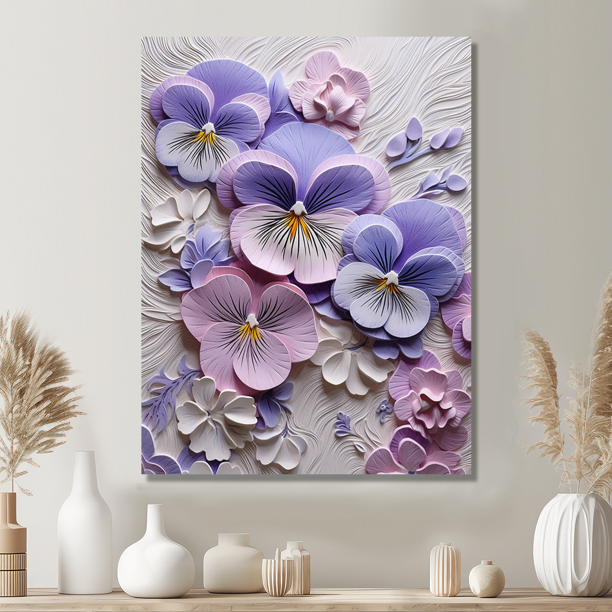 Winston Porter Flowers - Violet Wall Art Living Room | Wayfair