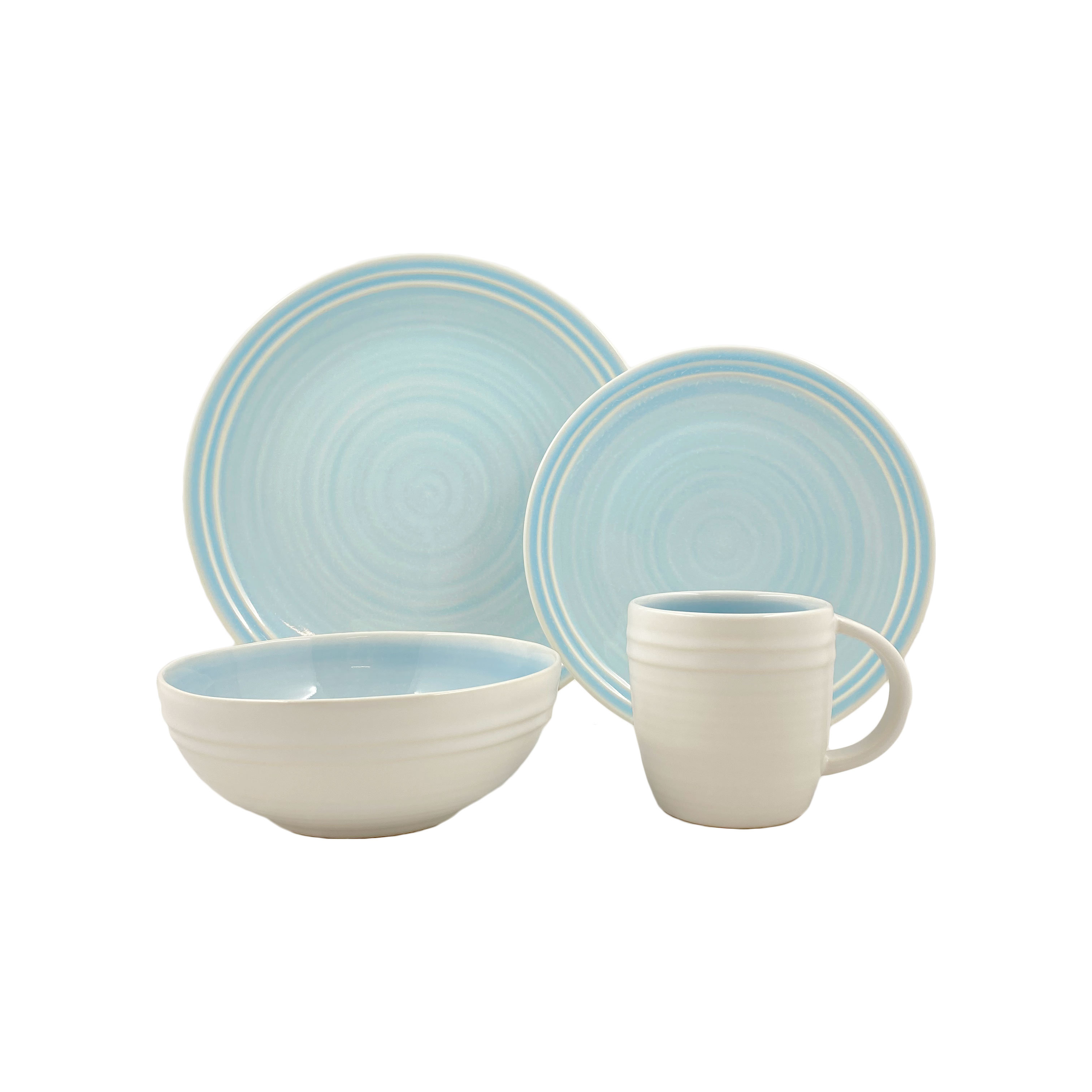 Canvas Home Lines Stoneware 4 Piece Dinnerware Set, Service For 1 | Wayfair