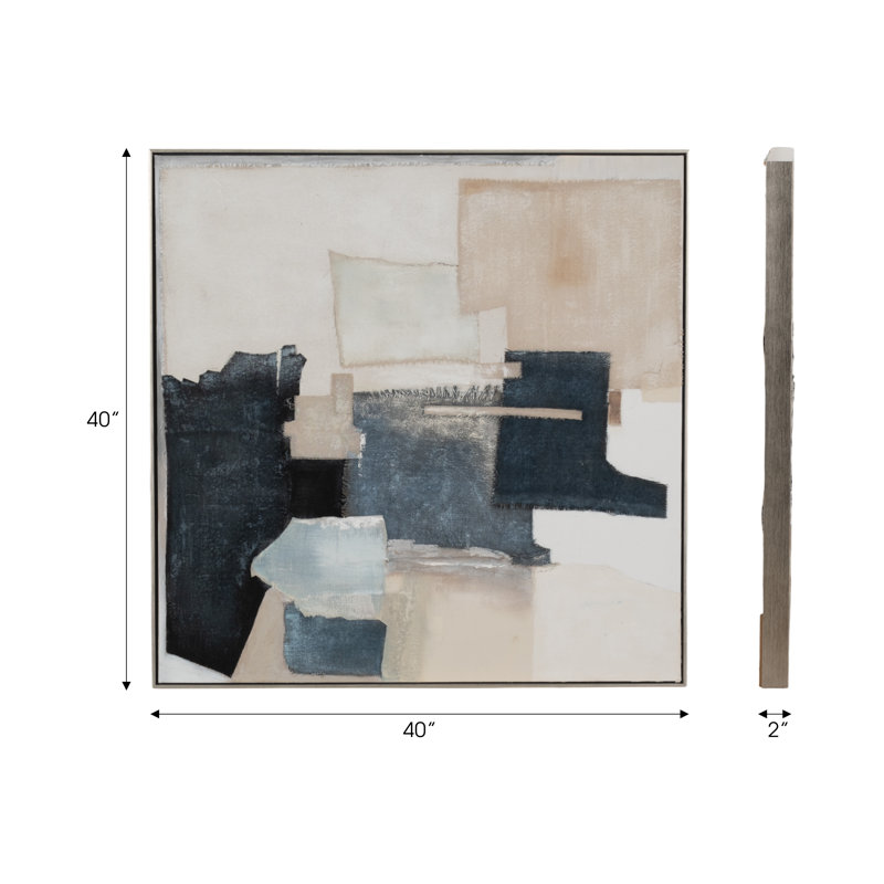 Orren Ellis Elowen 40x40 Canvas Handpainted Wall Art | Wayfair