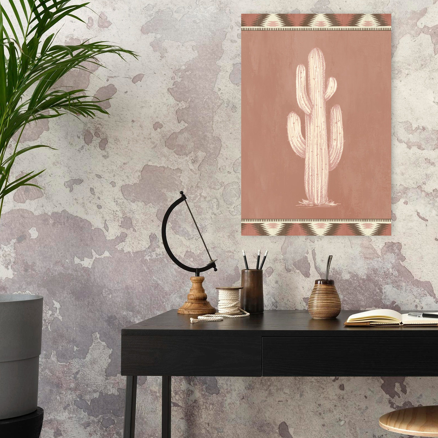 Latitude Run® Cactus III Abstract Minimalist Cactus Landscape Nature ...