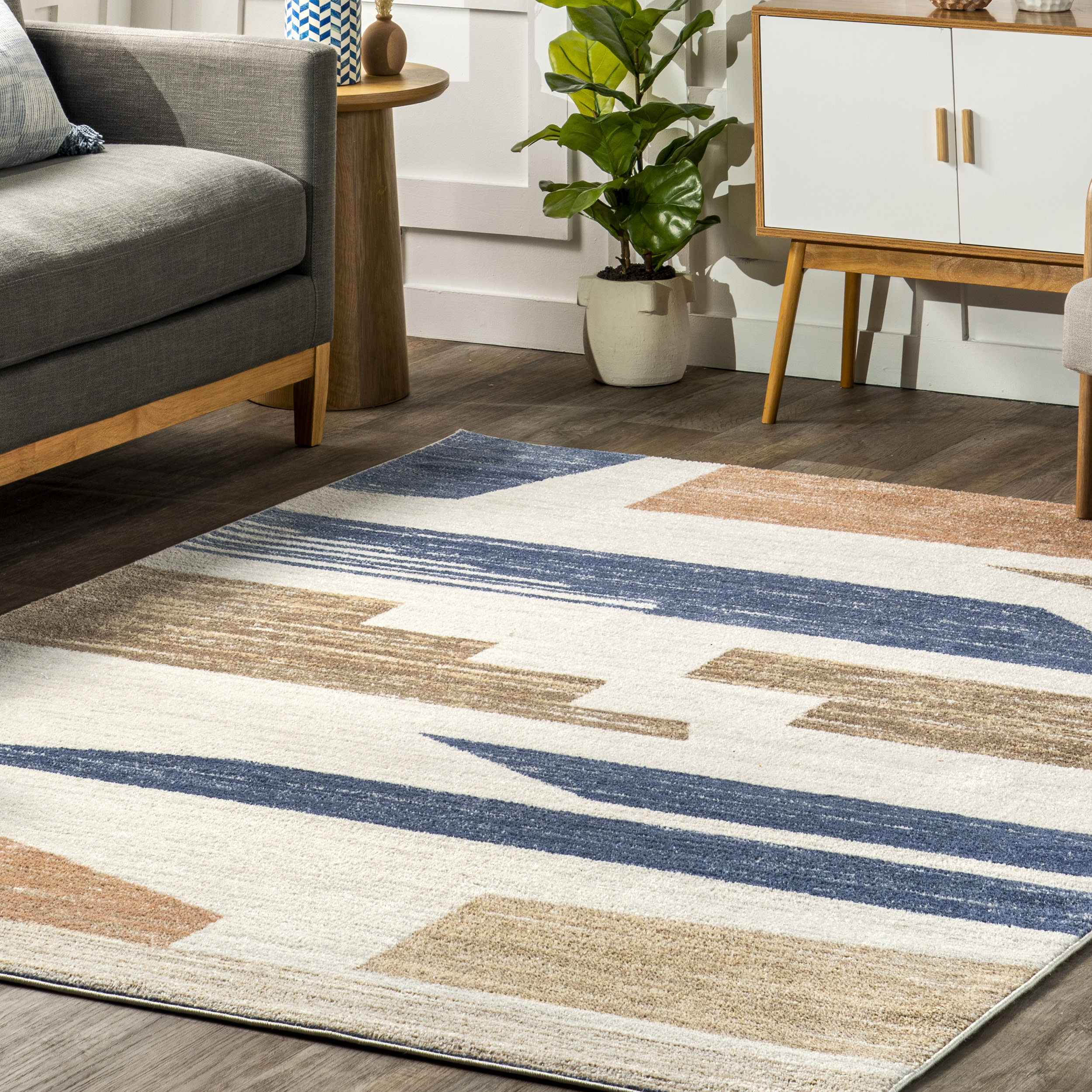 George Oliver Alessia Abstract Keys Area Rug | Wayfair