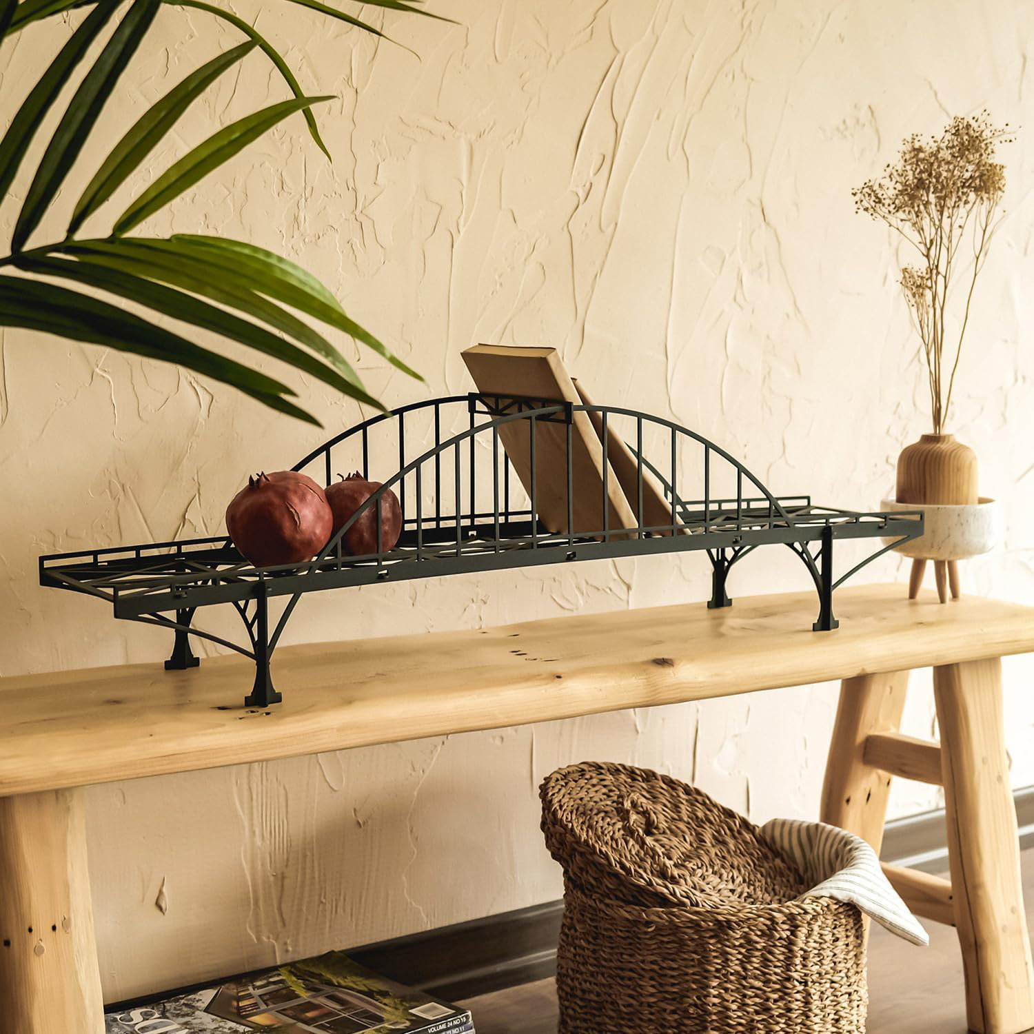 Lark Manor™ Loftesnes Metal Bridge Shelf, Suitable for using on Walls ...