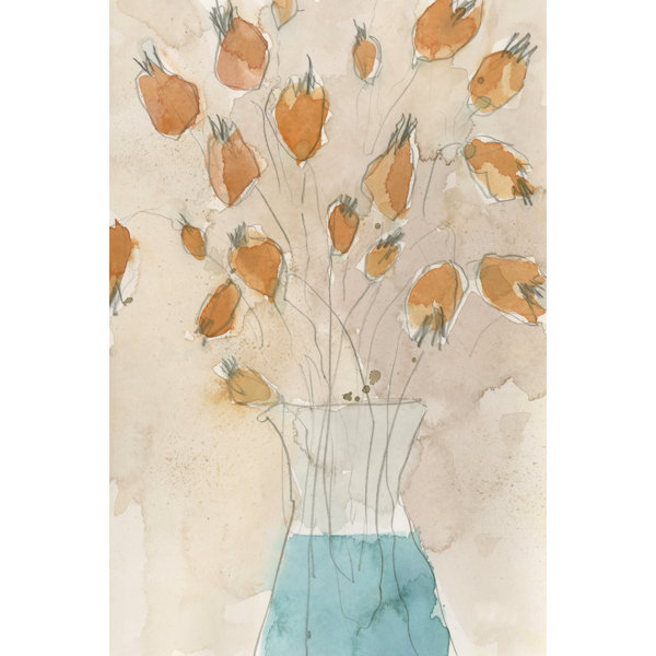 Rosalind Wheeler Poppy Vase II by Samuel Dixon - Wrapped Canvas Print ...