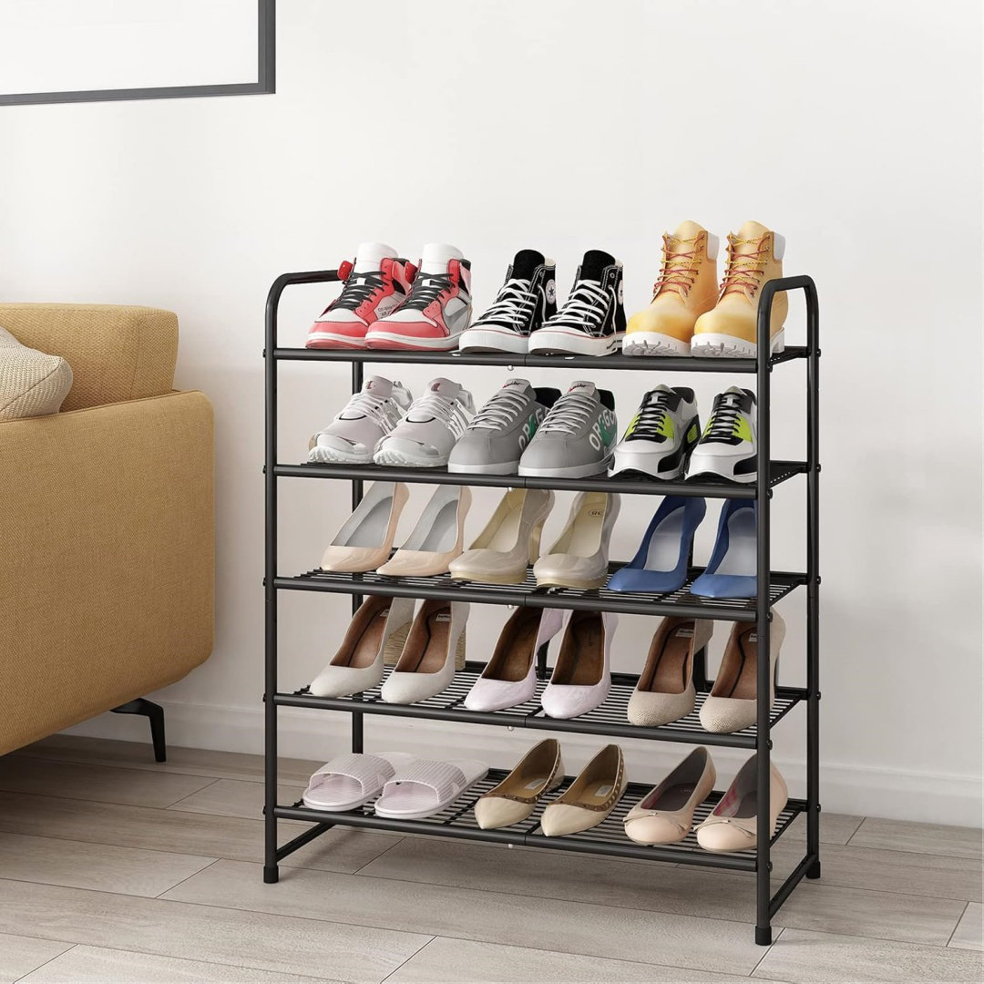 Rebrilliant 5-Tier Stackable Shoe Rack, Expandable & Adjustable Shoe ...