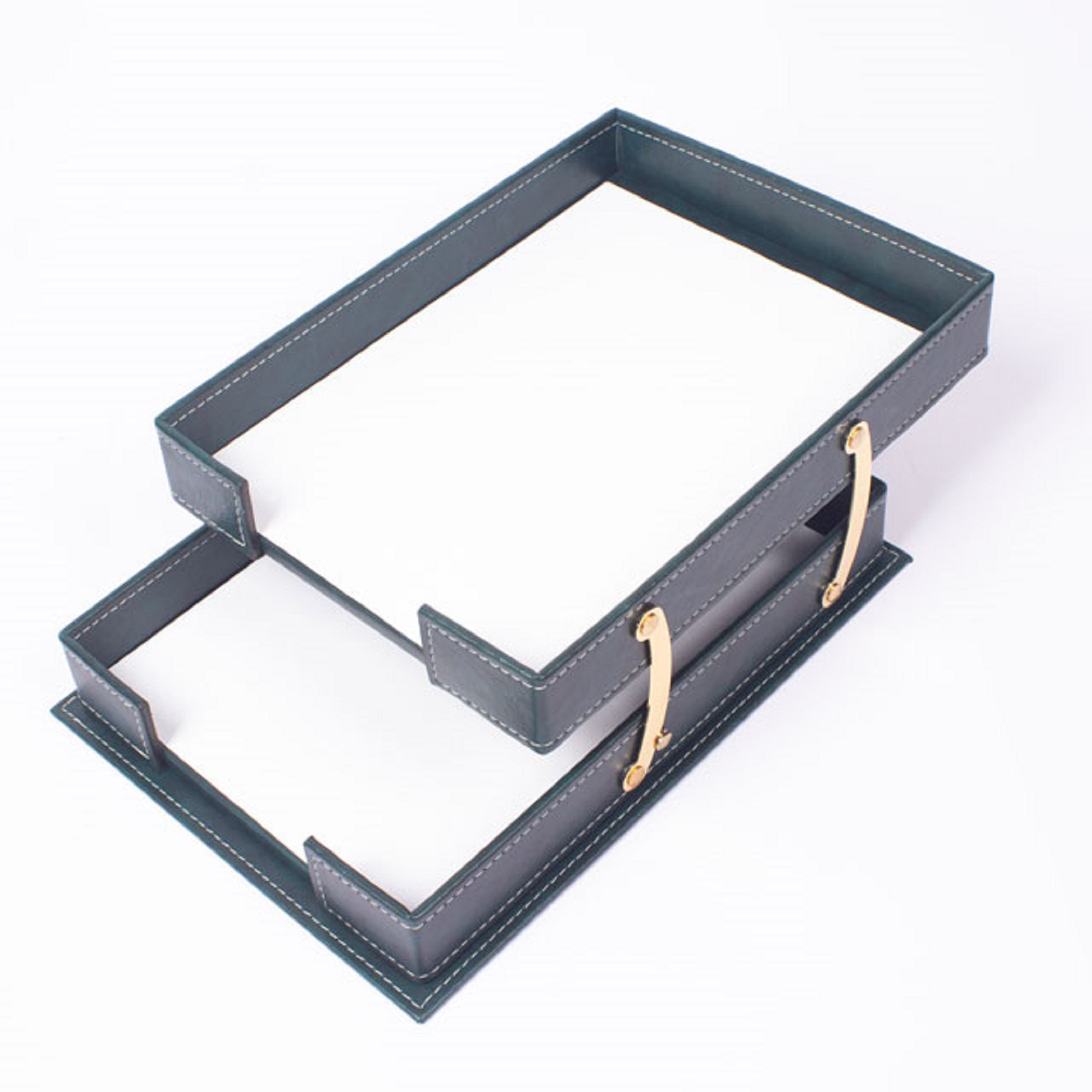 Inbox Zero MOOG Leather Desk Set - Office Table Work Desk Accessories ...