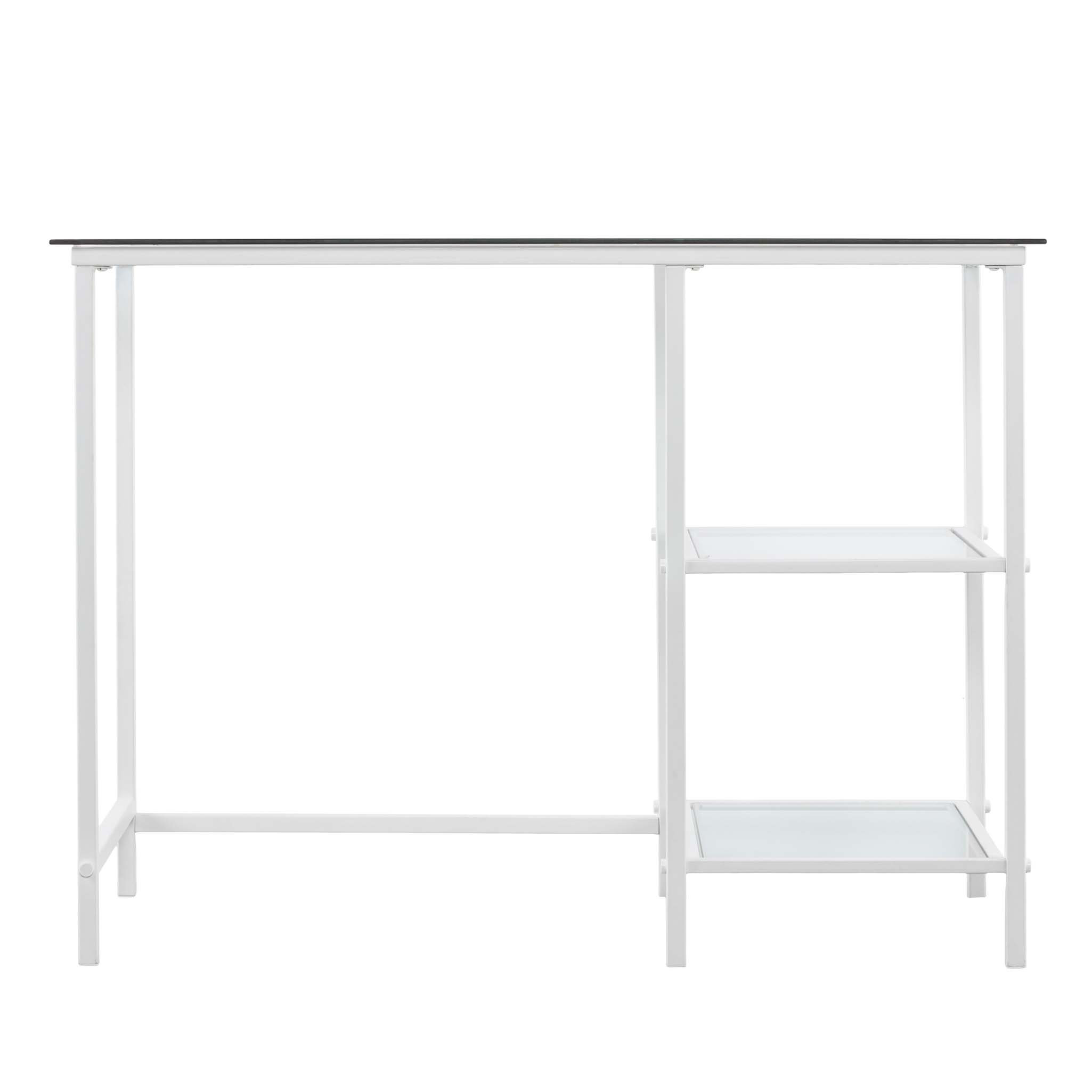 Ebern Designs Layton Metal/Glass Student Desk - White | Wayfair