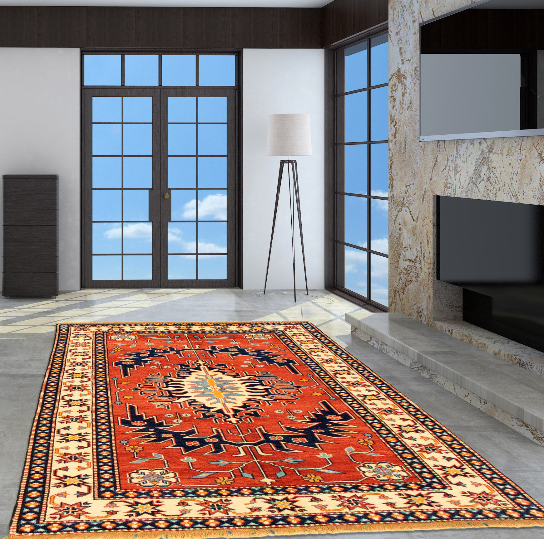 Isabelline One-of-a-Kind Hand-Knotted New Age 4'11" x 7'10" Wool Area ...