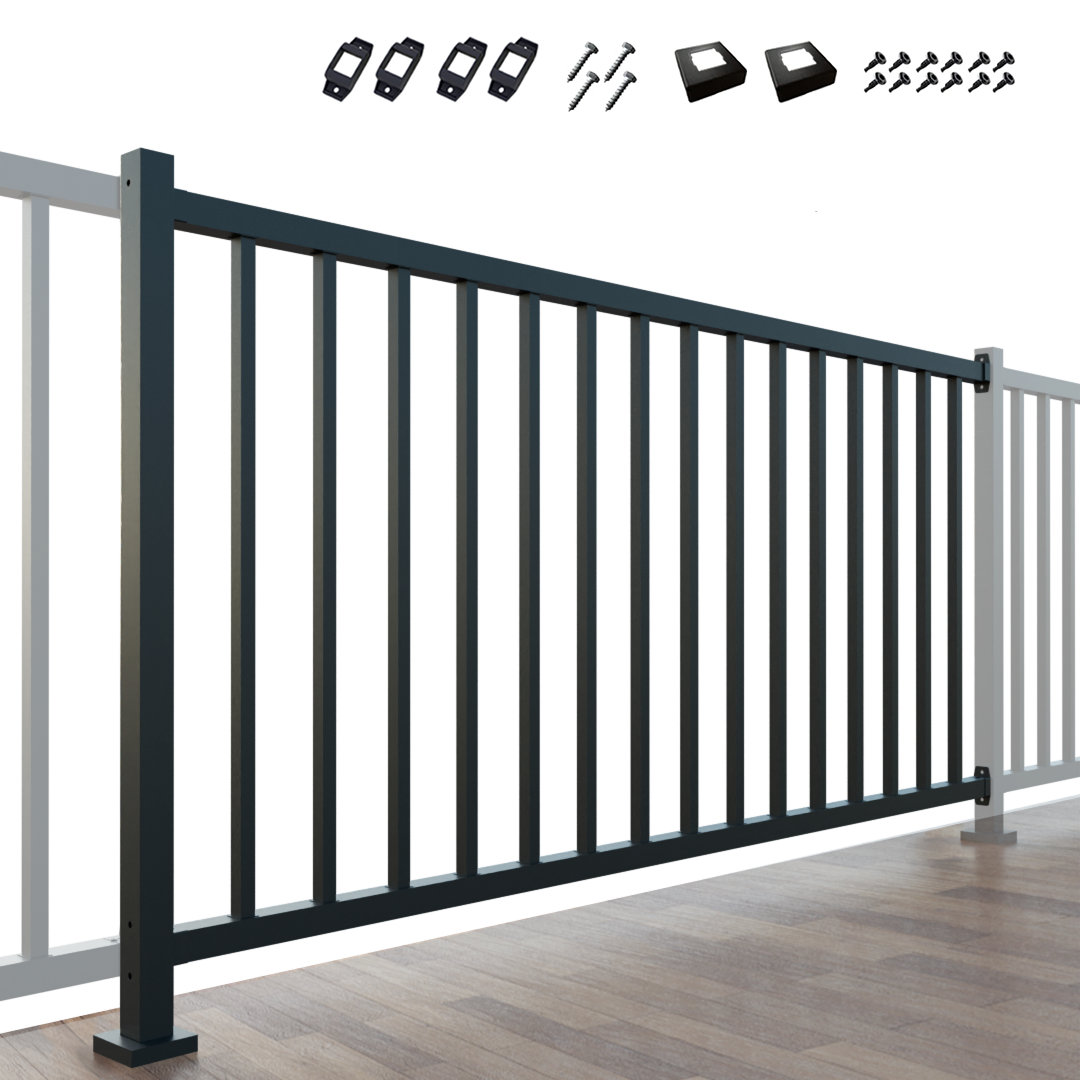 CR Home Cr Fence & Rail Deck Railing Kit - Outdoor Metal Porch Railing ...