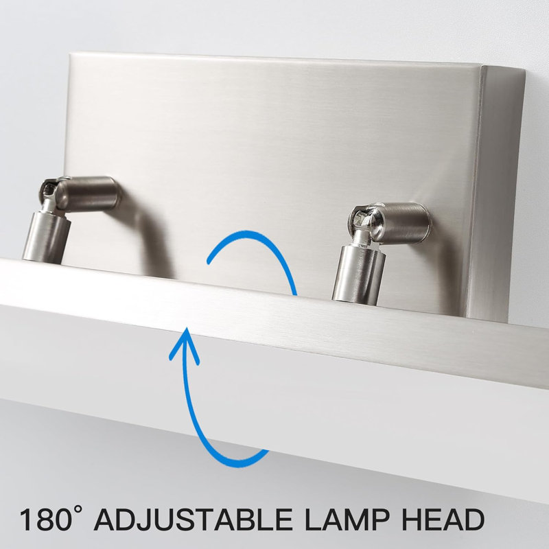 Brayden Studio® 48In Brushed Nickel Vanity Light, Adjustable Bathroom ...