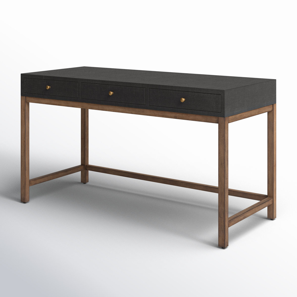 Four Hands Fiona Desk-Black Raffia | Perigold