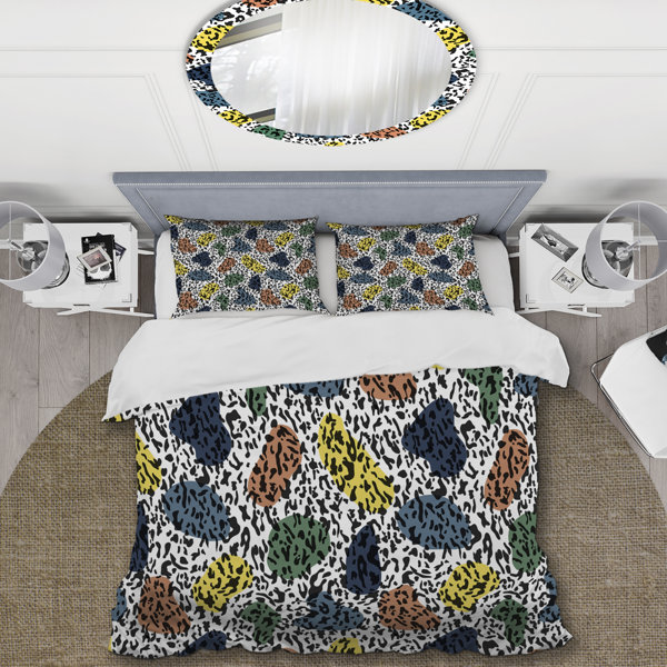 East Urban Home Colorful Leopard Skin Shapes Animal Print Duvet Cover ...