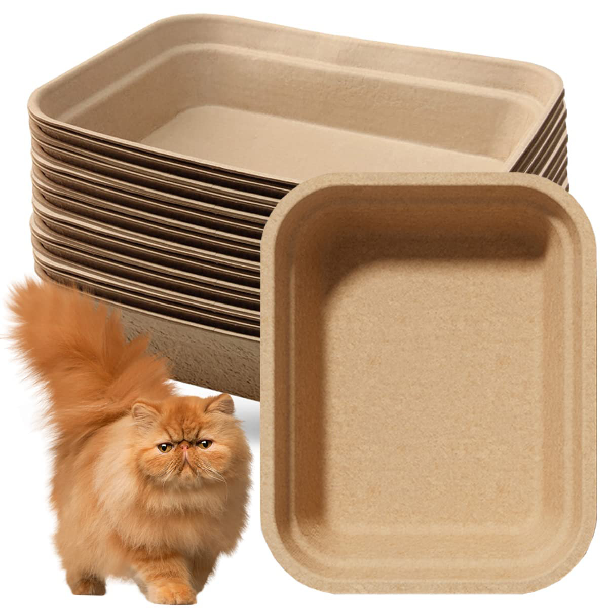 Latitude Run® Paquet de 15 bacs à litière jetables pour chats, bac à ...