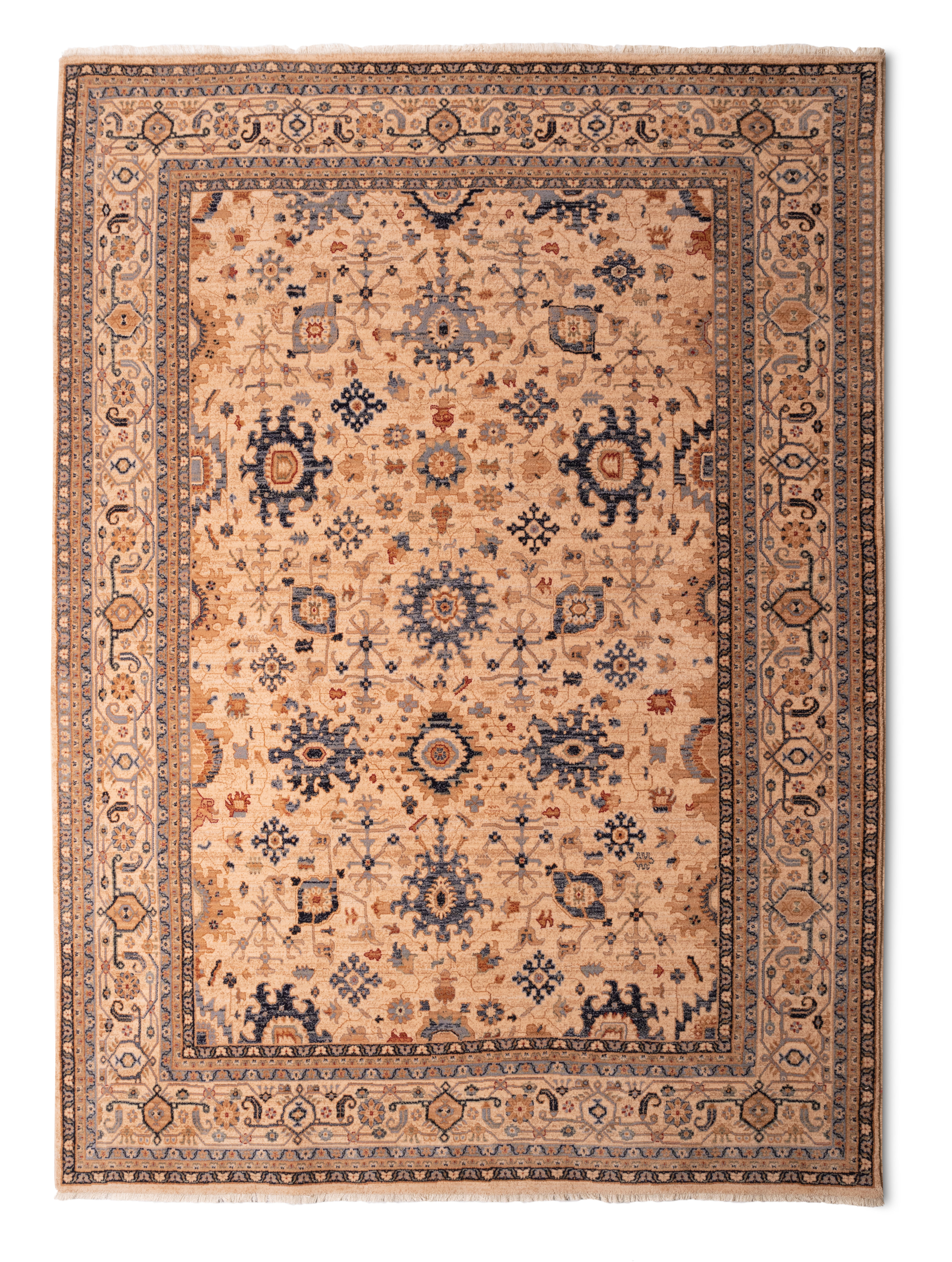 Theko Saharna 7521 Machine Woven Wool Beige Rug | Wayfair.co.uk