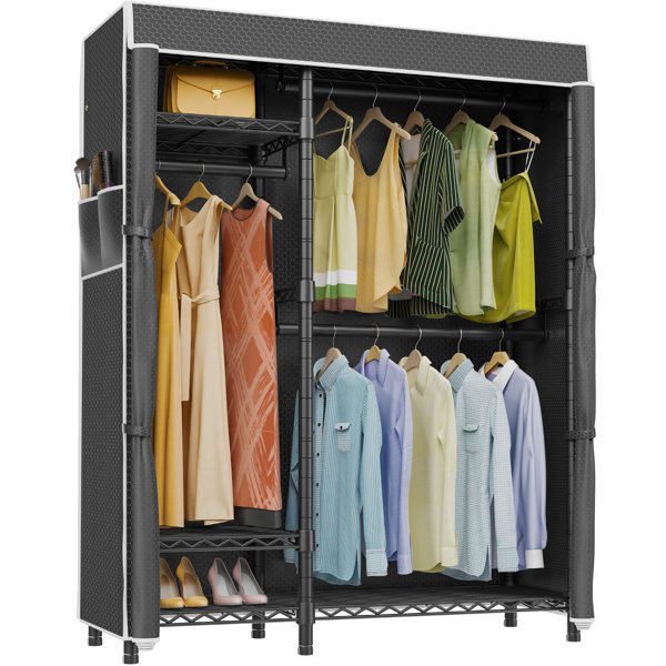 VIPEK V2C Heavy Duty Coverd Clothes Rack, Black Clothing Rack with ...
