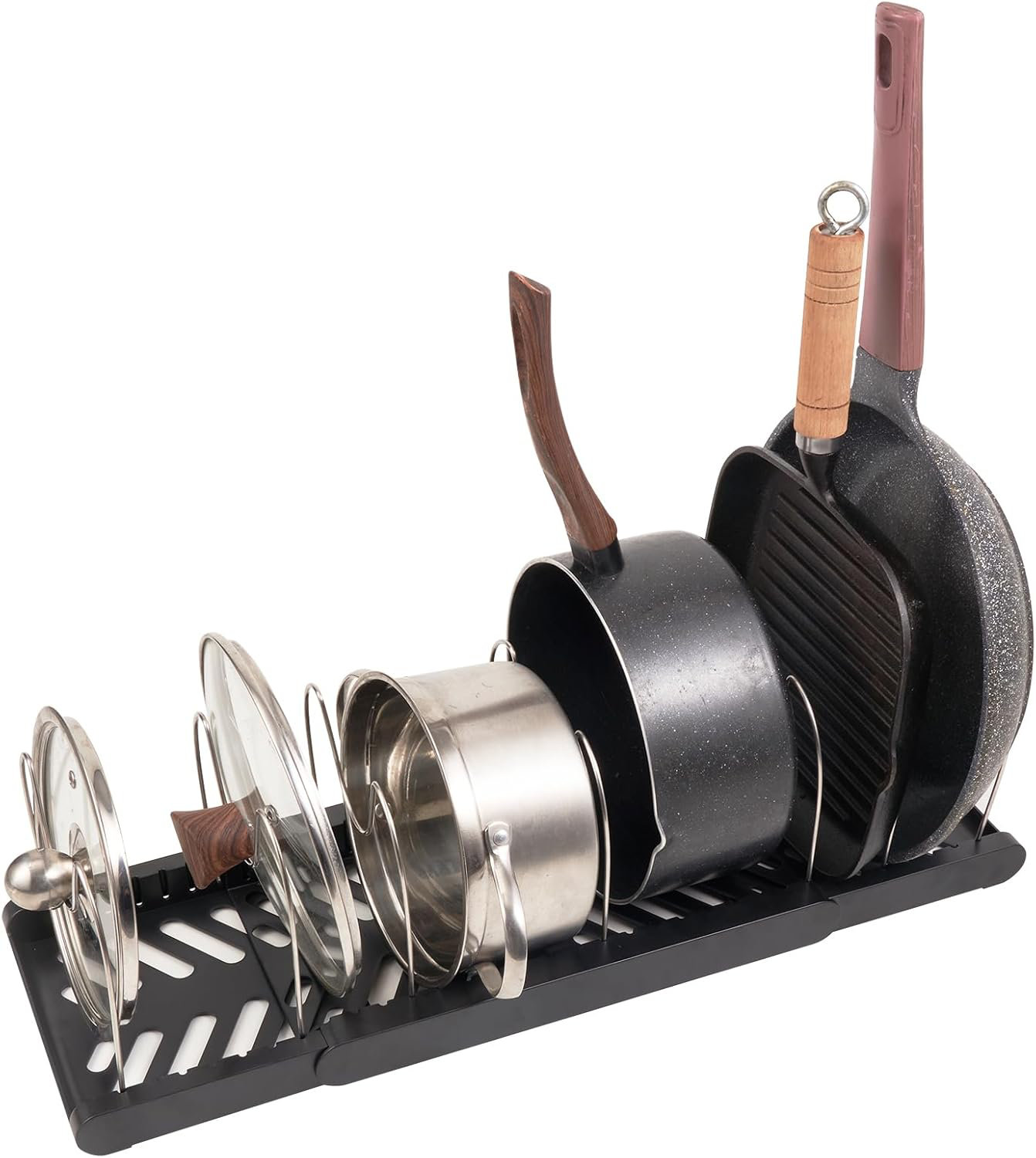 Latitude Run® Expandable Pot And Pan Organizers Rack Pot Lid Organizers ...