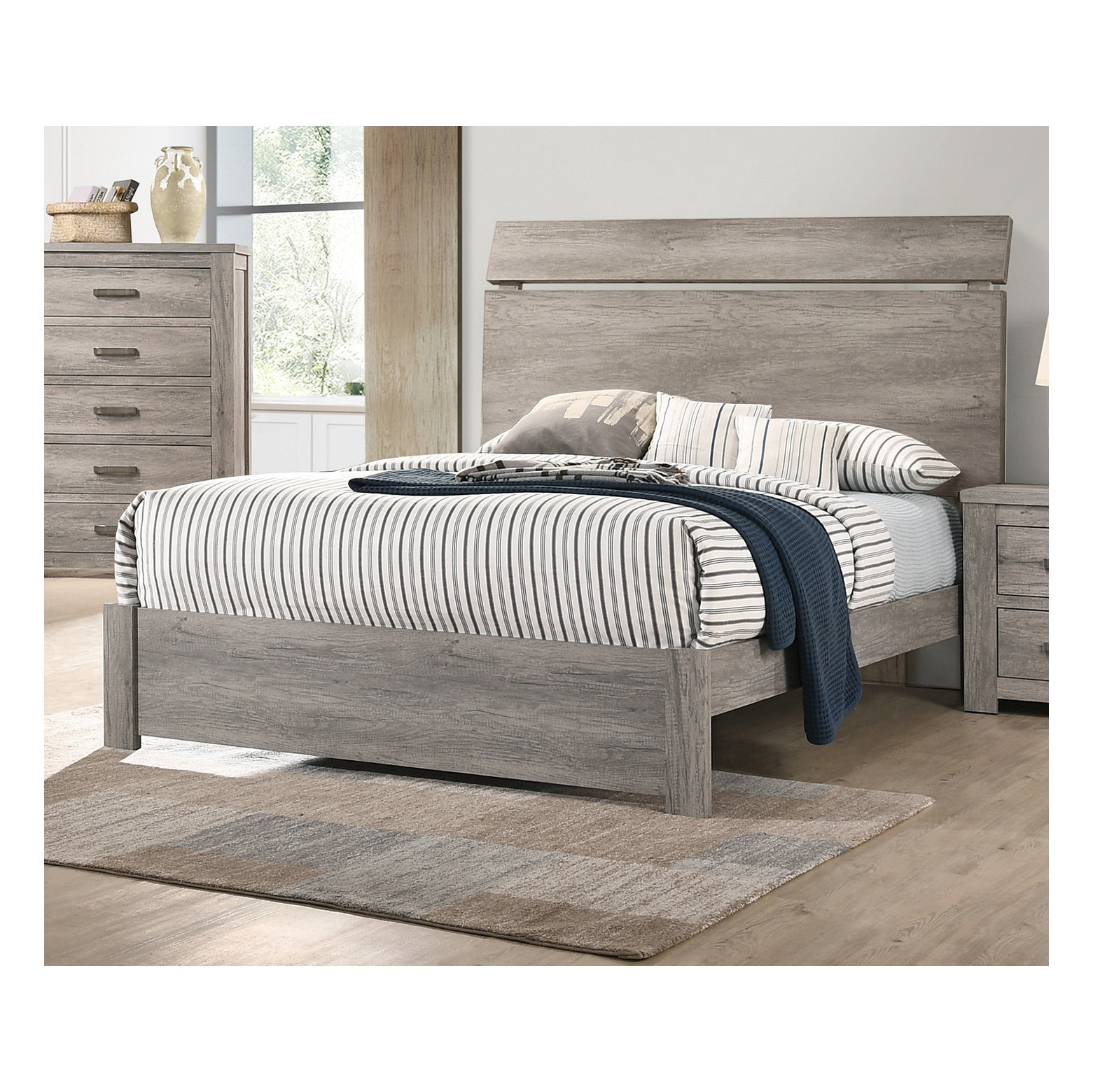 Gracie Oaks Stylish Wooden Bedroom Bed With Simple Modern Design And ...