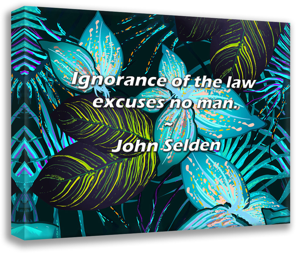 Trinx John Selden Quote: Ignorance of the law excuses no man. - Wayfair ...