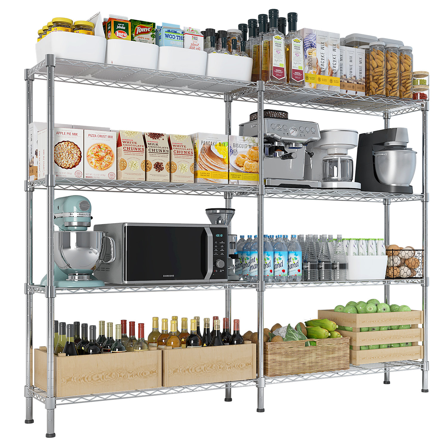 Rebrilliant Obieze 58'' W Metal Shelving Unit & Reviews | Wayfair