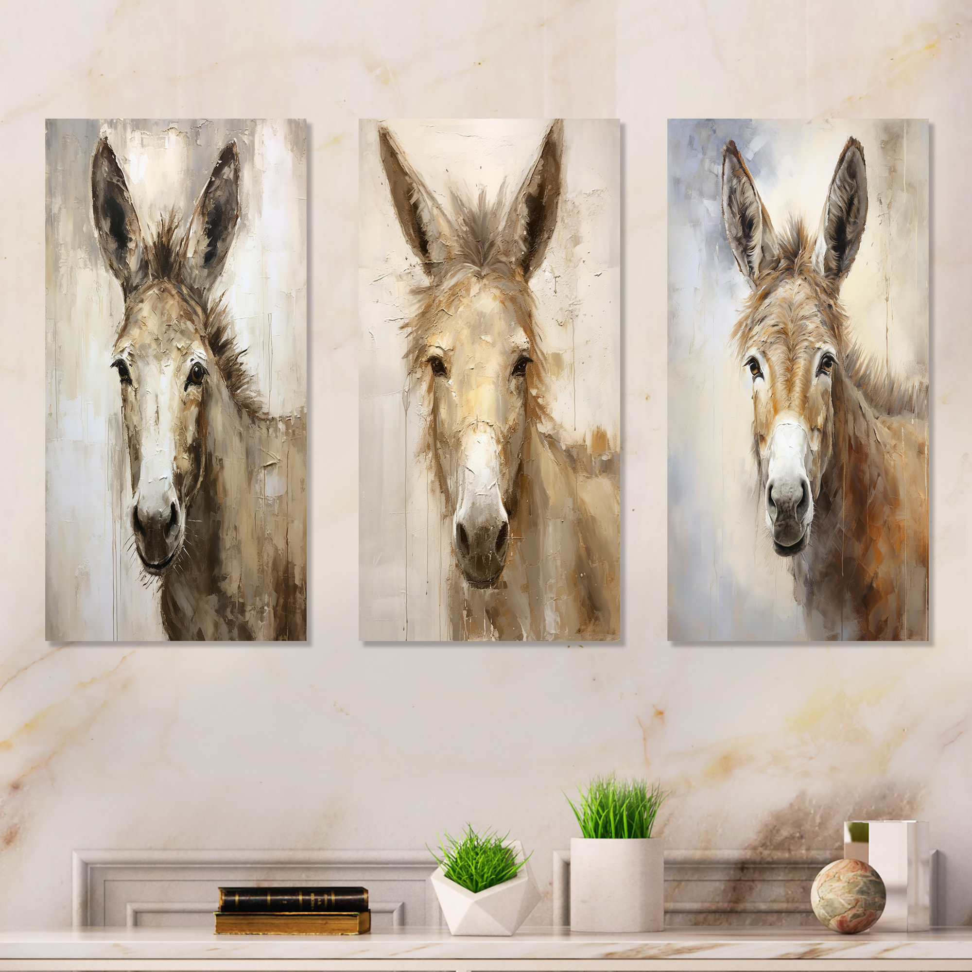 August Grove® Sophisticated Donkey Portrait - Donkey Canvas Art Print ...