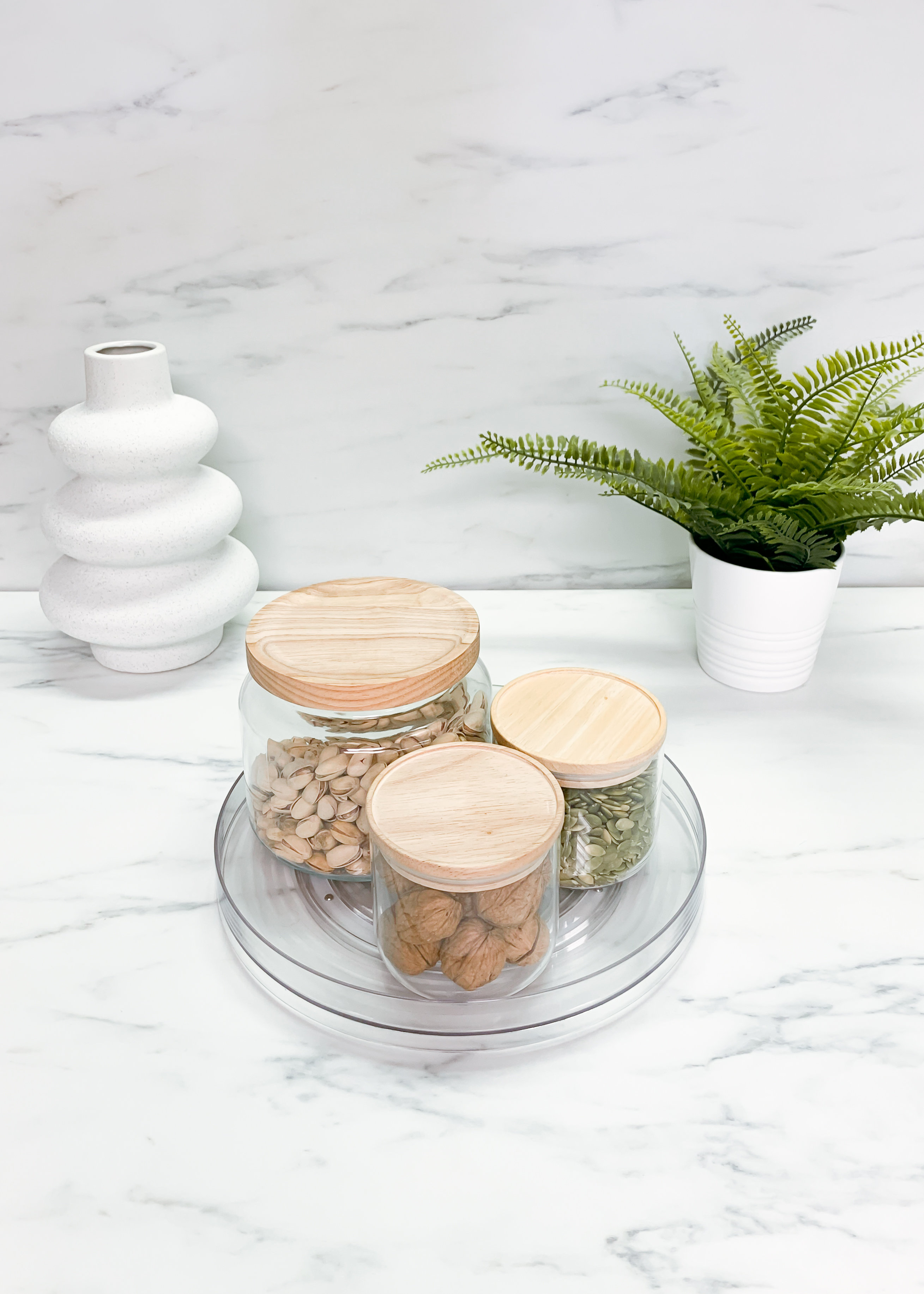 Wrought Studio™ Ezystorage Lazy Susan Clear Turntable Kitchen, Office ...