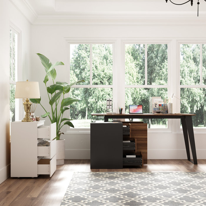 FUFU&GAGA 2 Piece Rectangle Computer Desk Office Set & Reviews | Wayfair