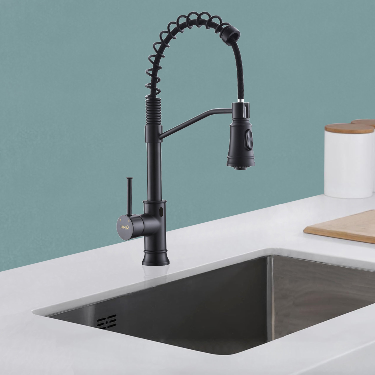 GAWEZA Robinet de cuisine sans contact avec douchette rétractable ...