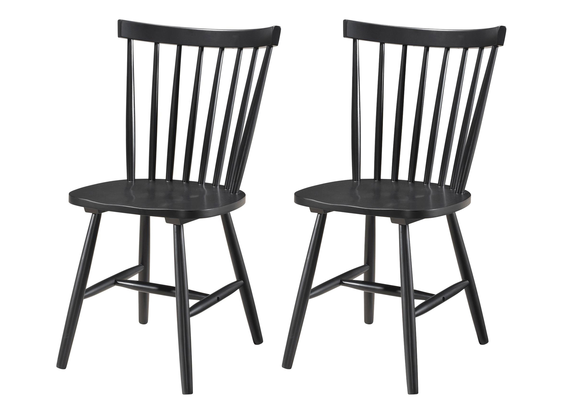 Gracie Oaks Sindelar Black Windsor Back Side Chairs (Set of 2 ...