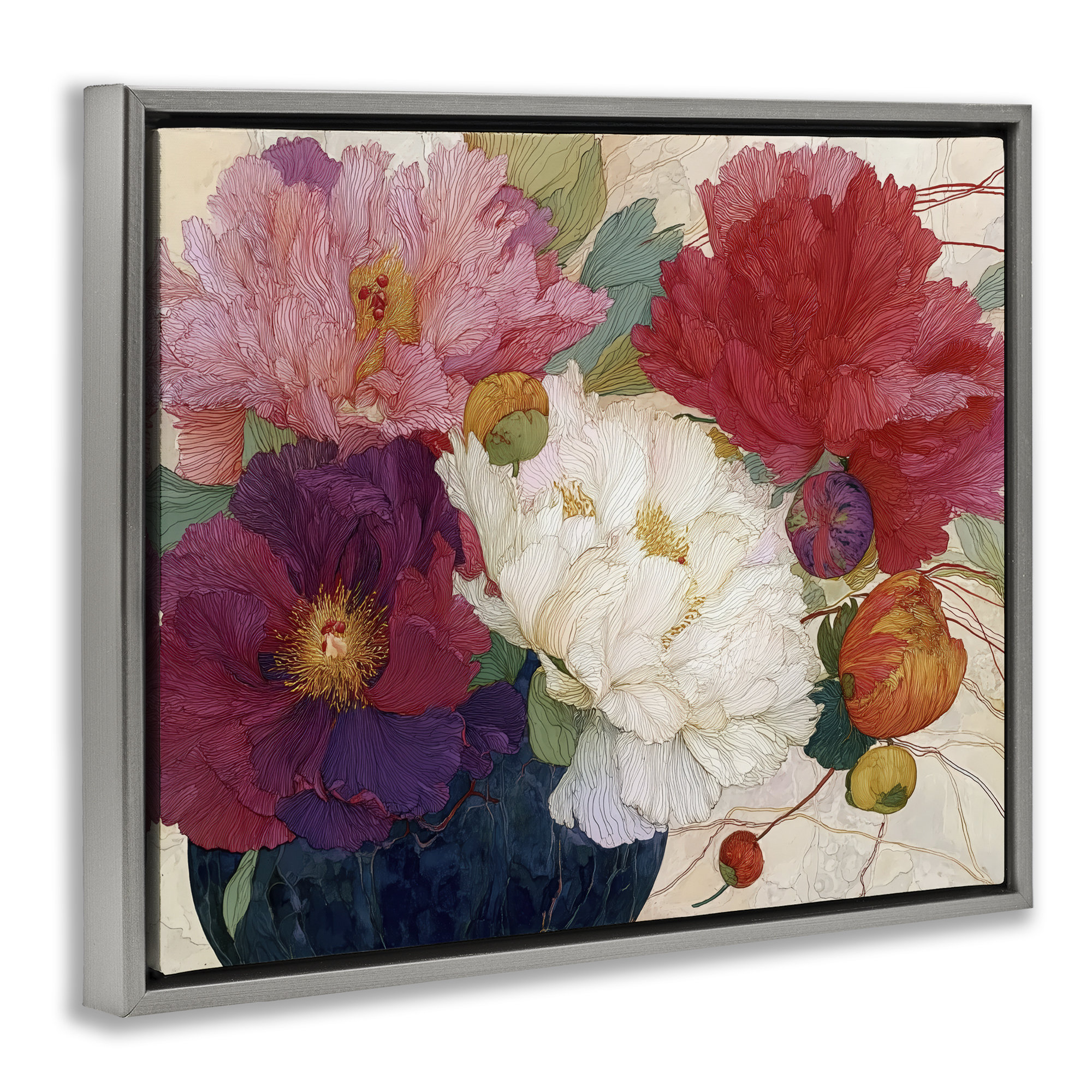 Astoria Grand Haiku Ornate Flower Petals Floating Frame, design by ...
