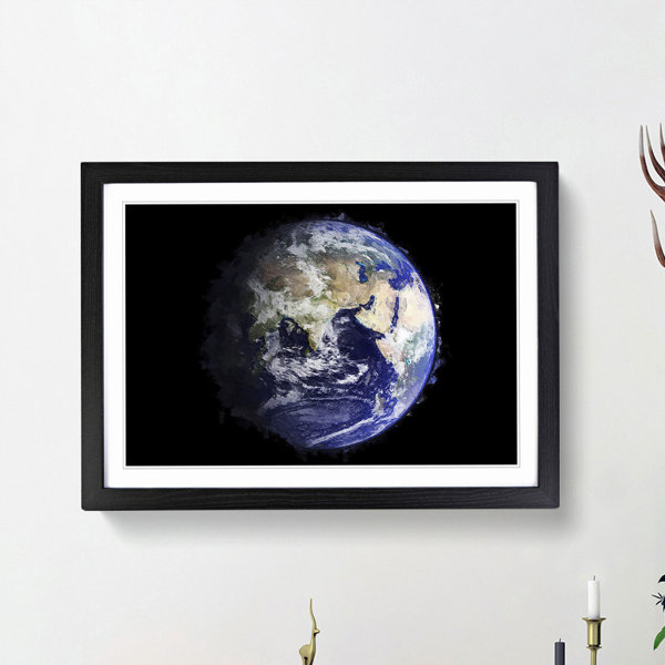 East Urban Home Planet Earth in Space - Picture Frame Painting Print ...