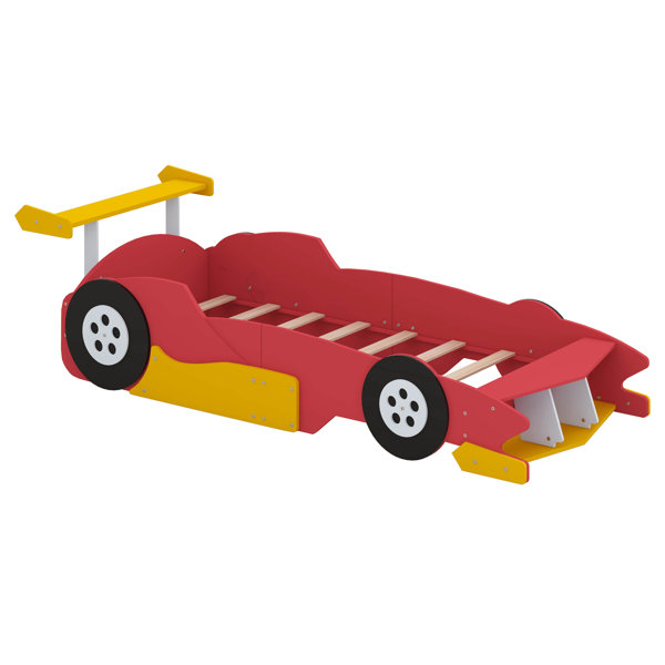Youzi Unfinished Race Car-Shaped Platform Bed with Wheels | Wayfair