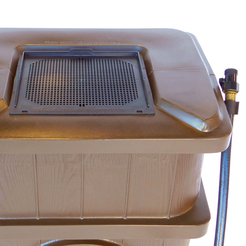 FCMP Outdoor WG4000 45 Gal Wood Grain Rain Water Catcher Barrel ...