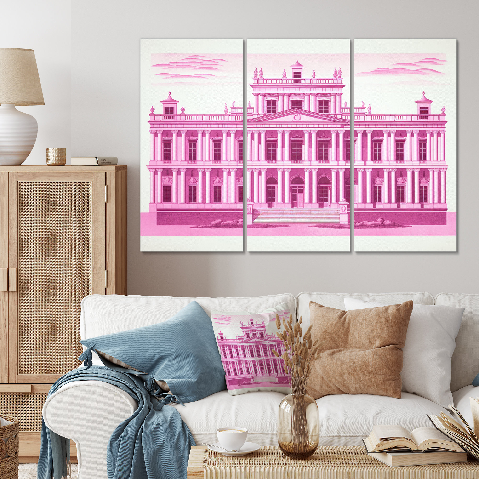 Red Barrel Studio® " Pink Blueprint Of London Architecture II " 3 ...