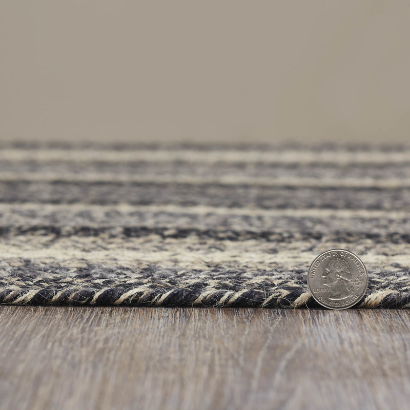 VHC Brands Rectangle Geometric Hand Braided Area Rug in Black/White ...