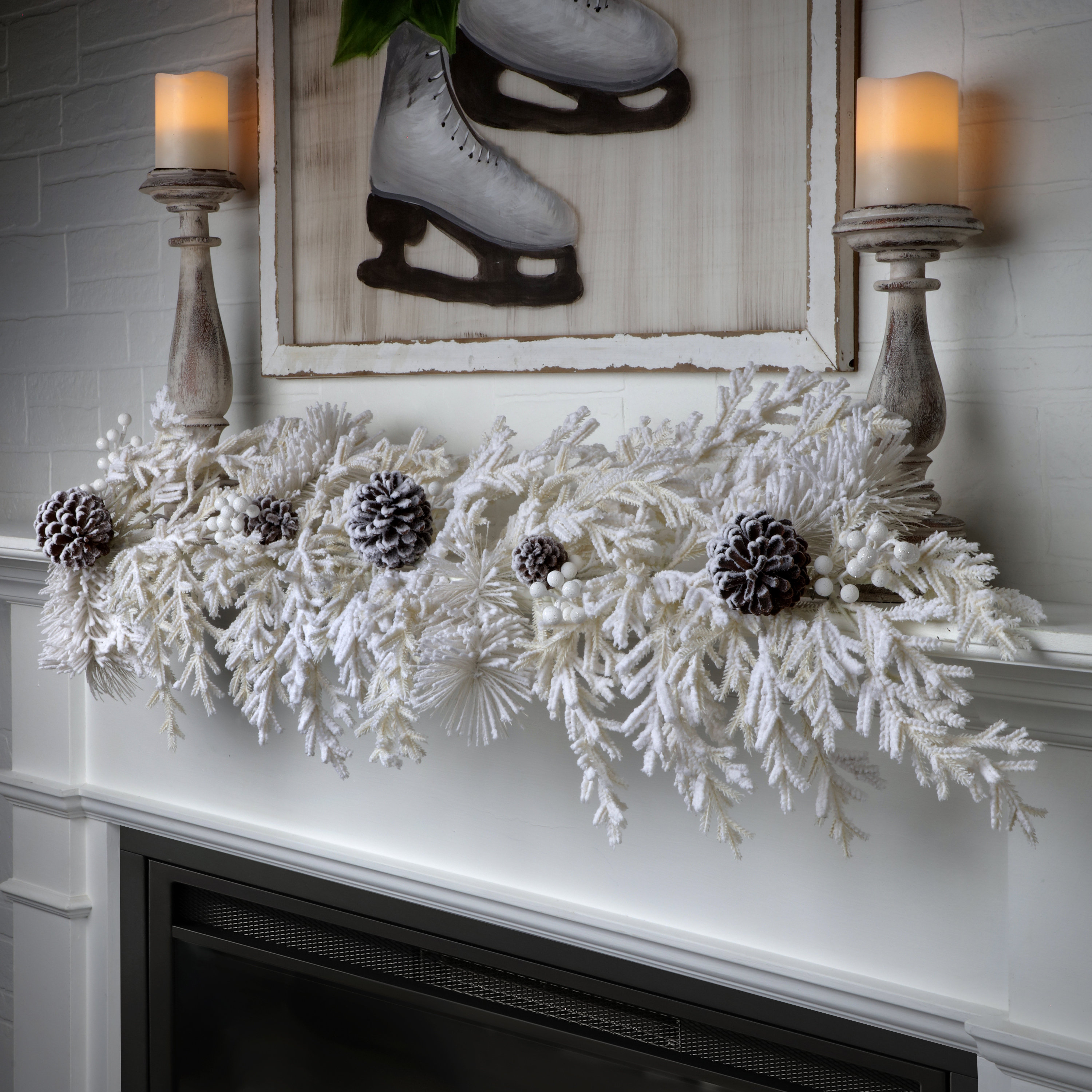 The Holiday Aisle® 48" Winter Cyprus/Berry/Cone Garland | Wayfair