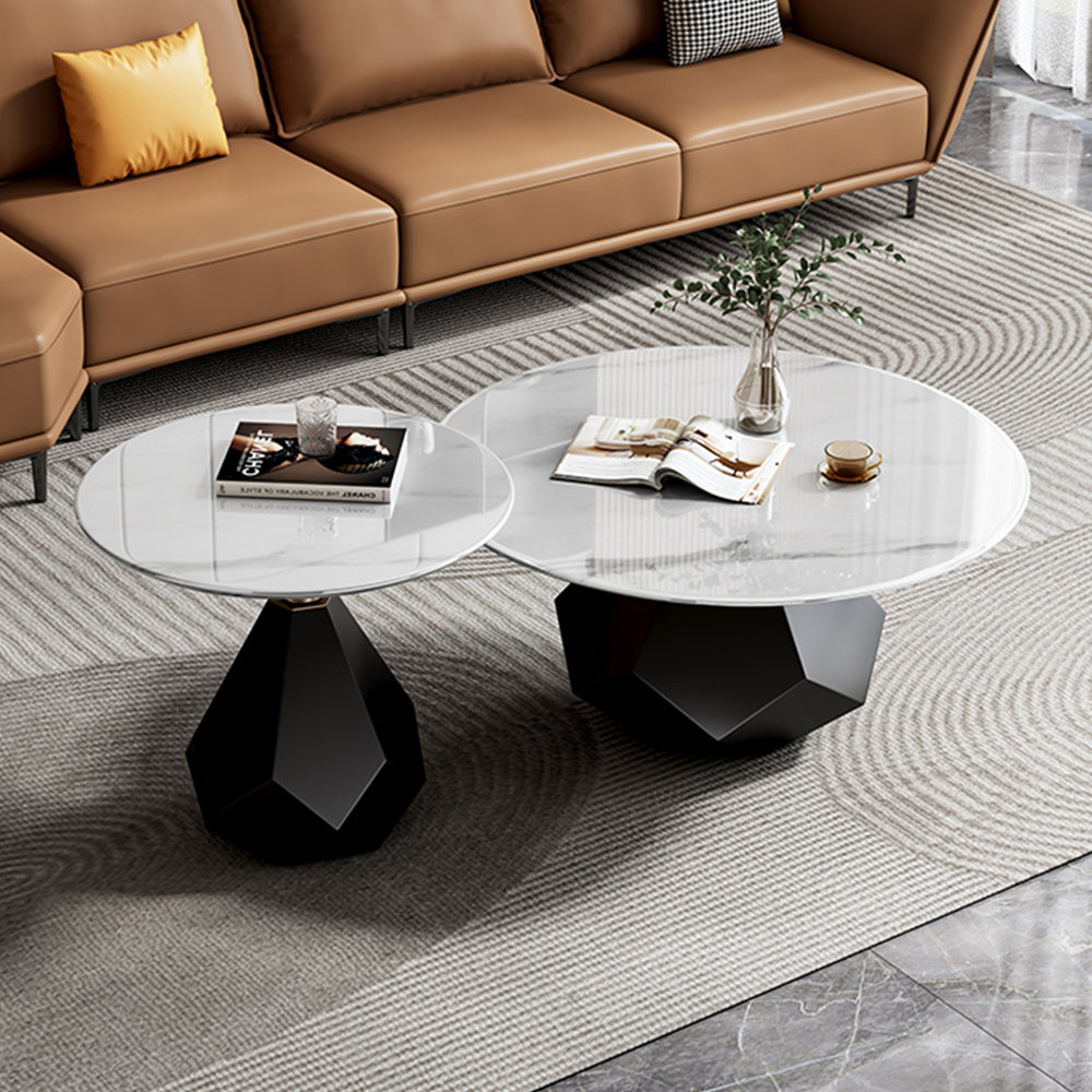 Bkoksety Simple creative rock plate round tea table | Wayfair