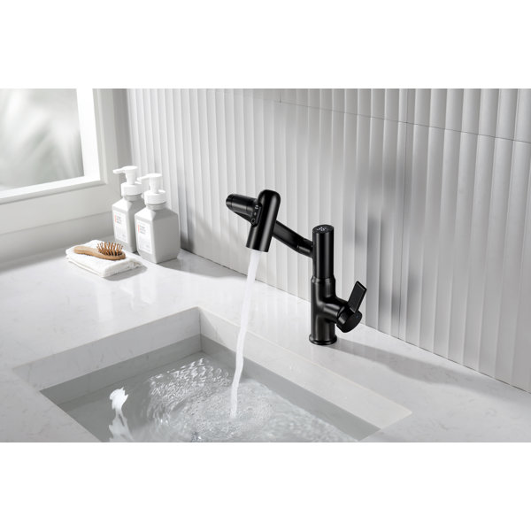 Lefton Rotatable Single Hole Bathroom Faucet with Temperature Display ...