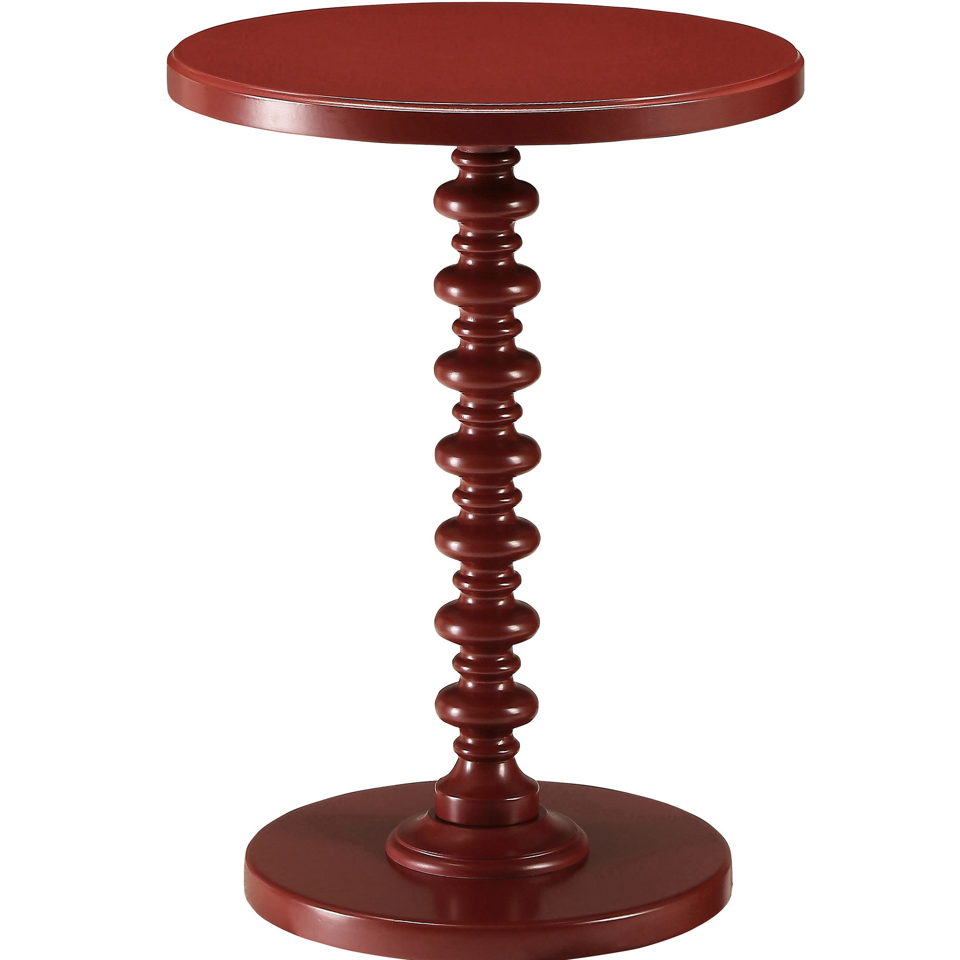 Charlton Home® Yellow Round Wooden Side Table With Elegant Robust Wood ...