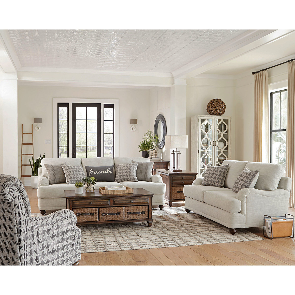 Wildon Home® Anderson Light Grey 2-Piece Cushion Back Living Room Set ...
