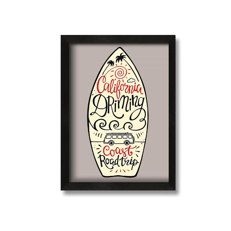 Maturi California Surf Board - Picture Frame Typography on Canvas ...