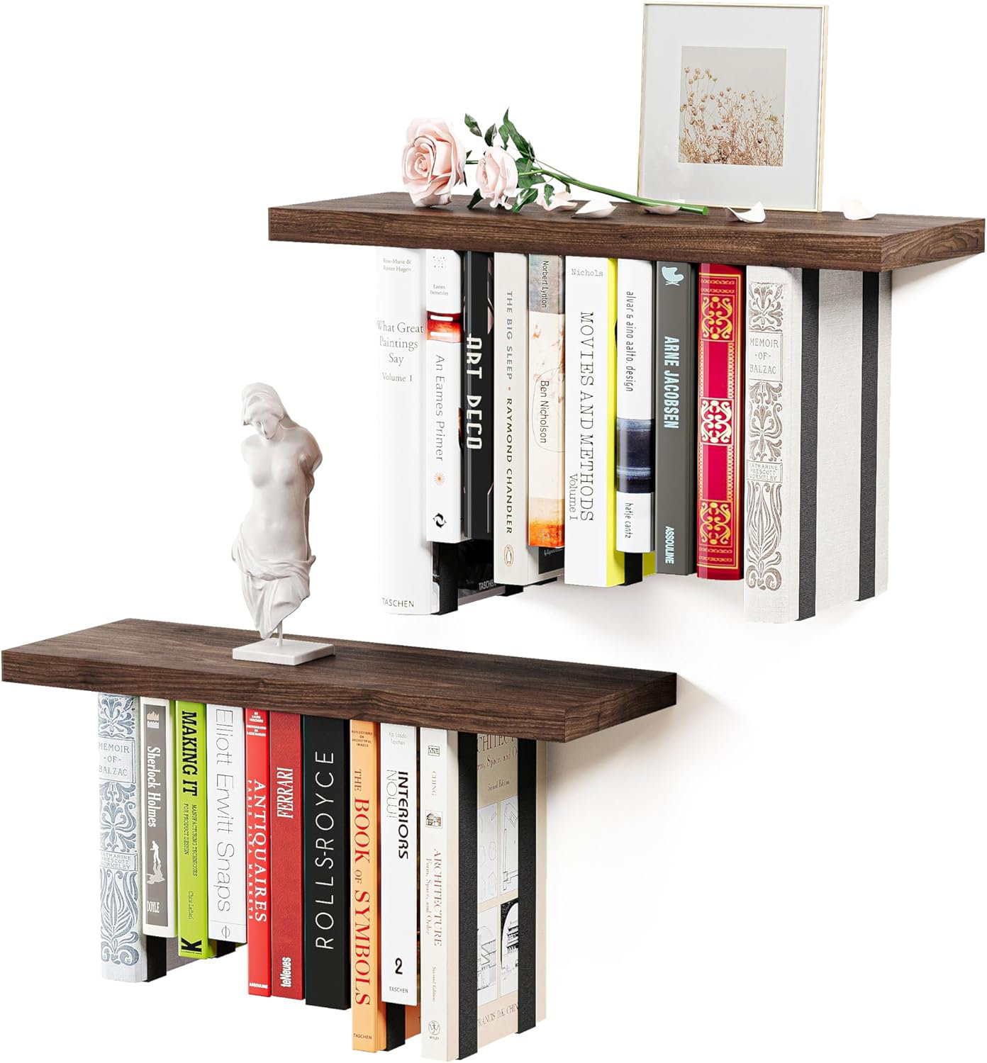 17 Stories Floating Bookshelves For Wall Rustic Wood Hanging Wall ...
