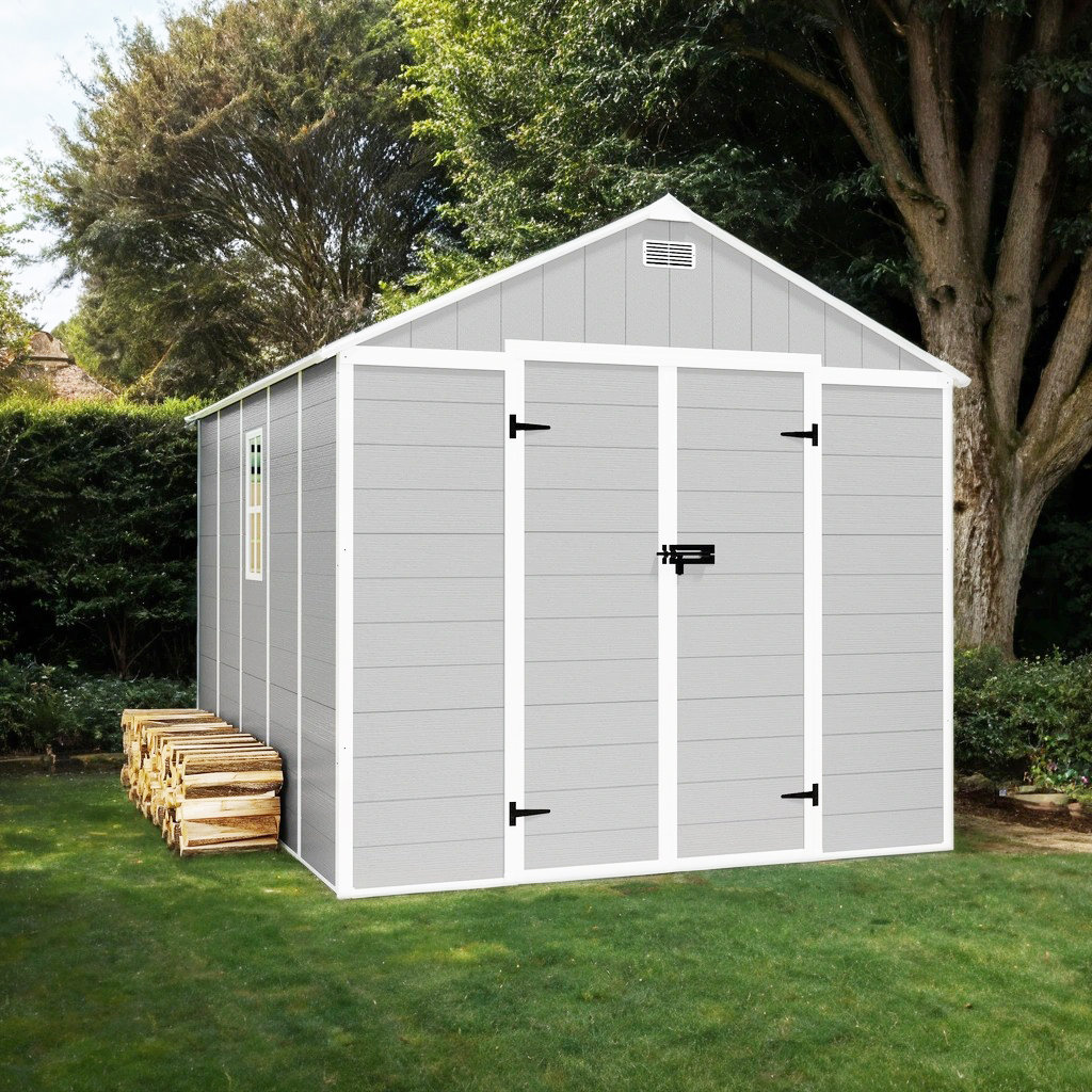 Mesa Home Depot 8*8Ft Resin Storage Shed with HD Window Lighting ...