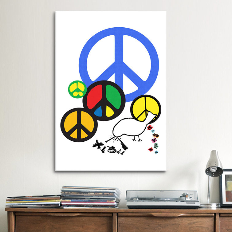 Winston Porter Political Peace Sign Symbol Graphic Art on Canvas ...