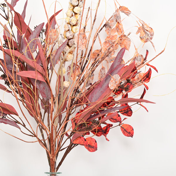 Primrue Artificial Farmhouse Fall Foliage Leaves Sprays With Long Stem ...