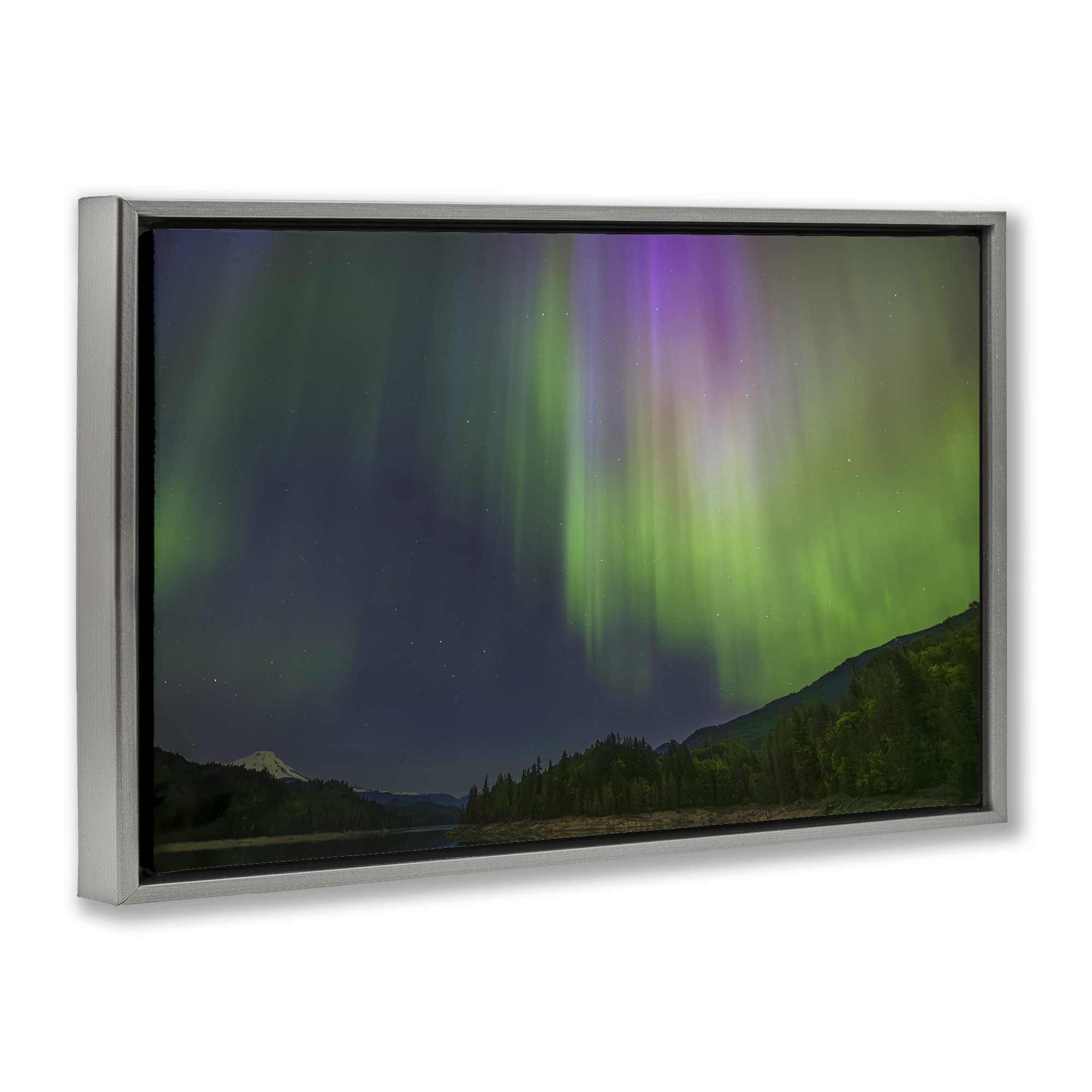 Mercer41 Green Glowing Northern Lights Floating Frame, design by Nancy ...