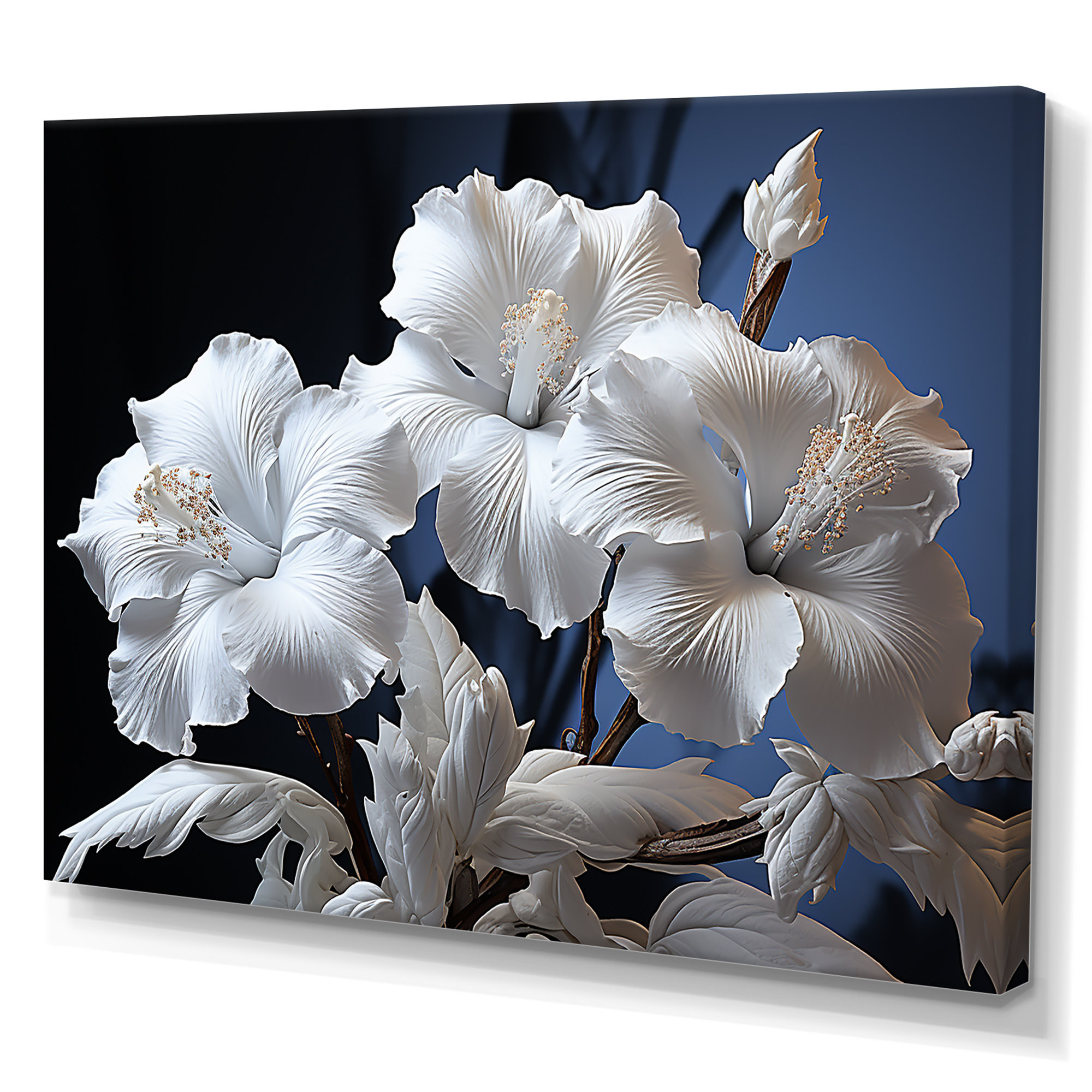 Bay Isle Home™ White Hibiscus Flowers Illuminated By Moonlight ...