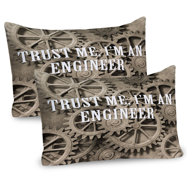Ambesonne Engineering Pillow Sham 2 Pack Funny Engineer Words Pale ...