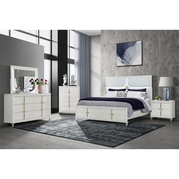 House of Hampton® Orion Gold 5pc Bedroom Set | Wayfair