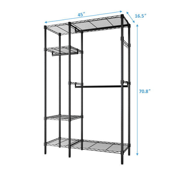 Rebrilliant Lybah 44.88" W Clothes Racks & Garment Racks & Reviews ...
